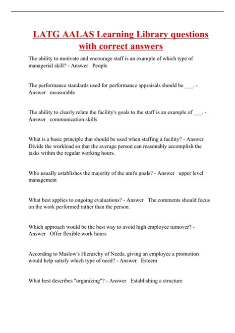 Latg Aalas Learning Library Questions With Correct Answers Latg Aalas