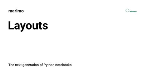 Layouts Marimo