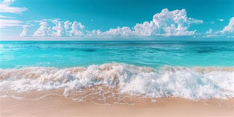 Premium Photo Azure Ocean Sand And Blue Sky Generative Ai
