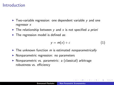 Non Parametric Econometrics By Emmanuel Flachaire Ppt