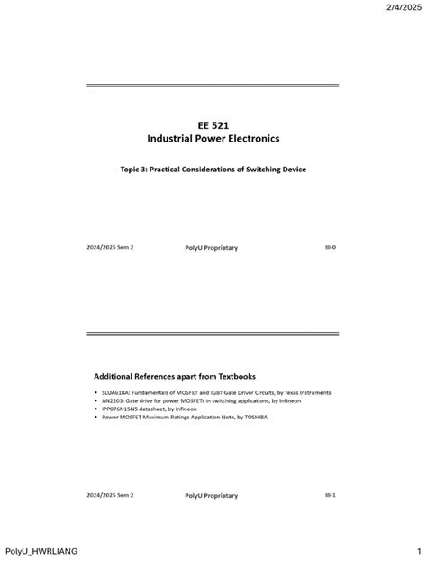 Topic 3 Practical Considerations Of Switching Devices Pdf