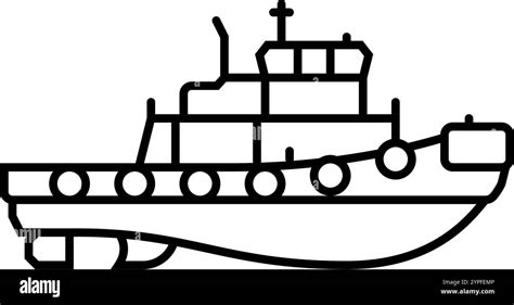 Tugboat Ship Line Icon Vector Illustration Stock Vector Image And Art Alamy