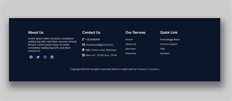Free Elementor Footer Templates Ch Mudassar Shakeel Starters