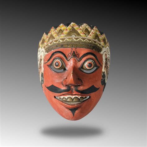 Indonesian Vintage Mask Javanese Cultural Heritage Antique Decor Balipuppet