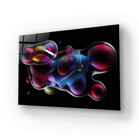 Abstract Metallic Bubbles 2 Glass Wall Art Diy Creoglass®