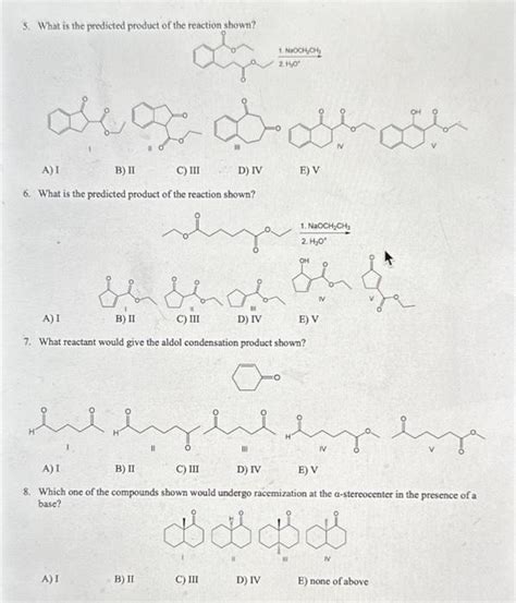 Solved 5 What Is The Predicted Product Of The Reaction