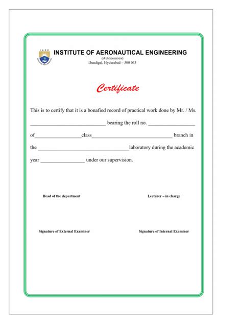 Lab Certificate Pdf