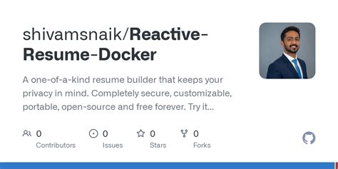 Github Shivamsnaikreactive Resume Docker A One Of A Kind Resume
