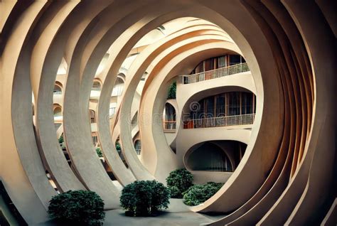 Futuristic Minimalistic Concept Architecture Generative Ai Stock Illustration Illustration Of