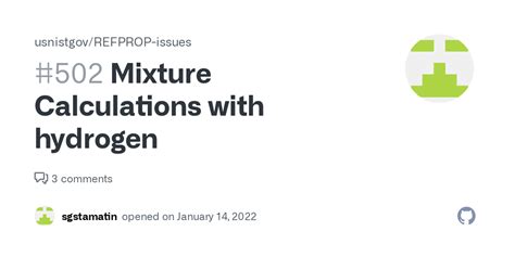 Mixture Calculations With Hydrogen Issue Usnistgov REFPROP Issues GitHub