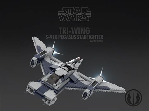 Lego Moc 57307 Tri Wing S 91x Pegasus Starfighter Blue By Thomin