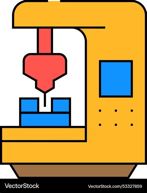 Cnc Computer Numerical Control Icon Color Vector Image