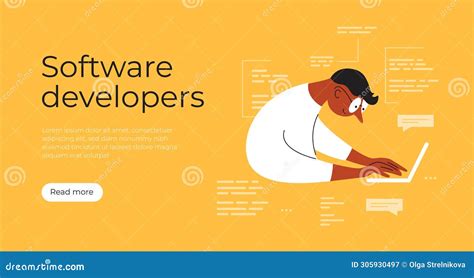 backend or frontend developer vector illustration software developers