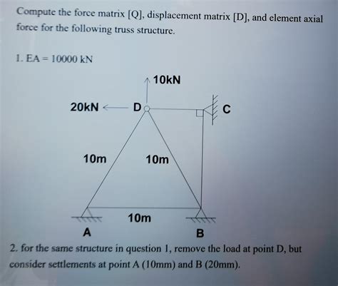 Compute The Force Matrix [q] Displacement Matrix