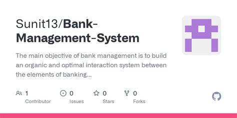 Github Sunit13bank Management System The Main Objective Of Bank Management Is To Build An