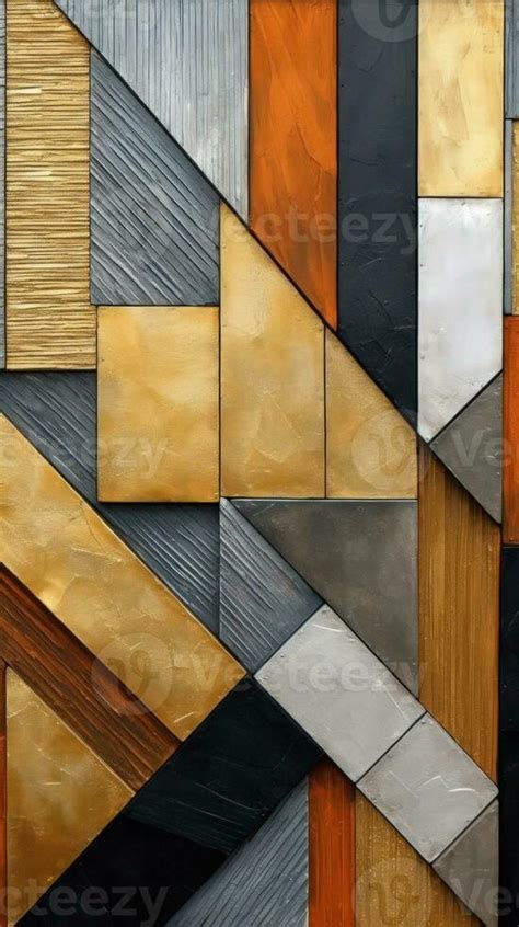 Visually Striking Abstract Composition With Metallic Silver Gold And Bronze Ai Generated