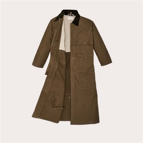 Womens Dry Tin Duster Coat Von Filson Marsh Olive Grün