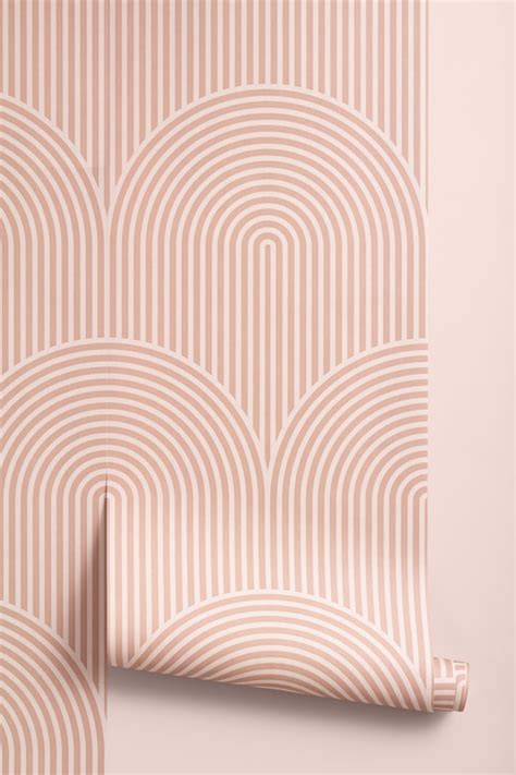 Nude Circuit Design Geometric Striped Pattern Wallpaper Hovia