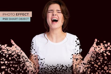 Free Psd Portrait Of Person With Pixel Dispersion Effect