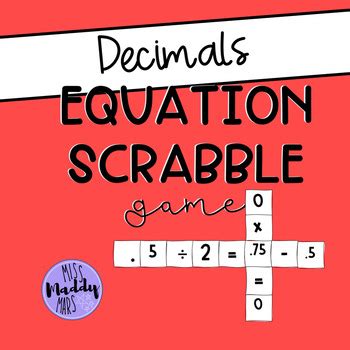 Math Decimal Game Add Subtract Multiply Divide By MissMaddyMars TPT