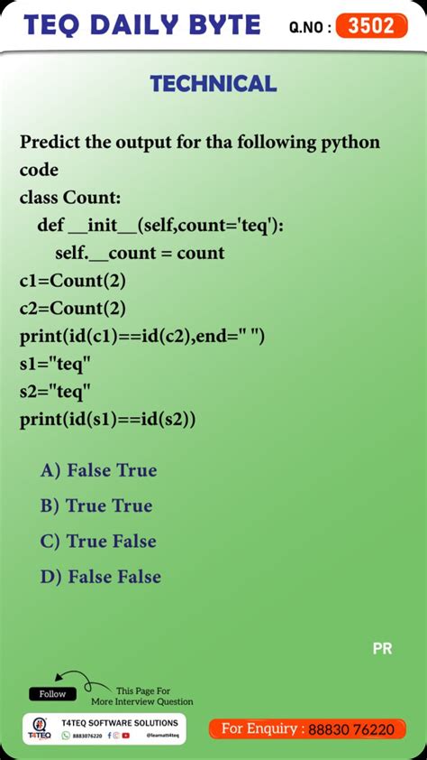 learn at t4teq 3489 daily interview questions 📞 contact us 8883076220 discover the future