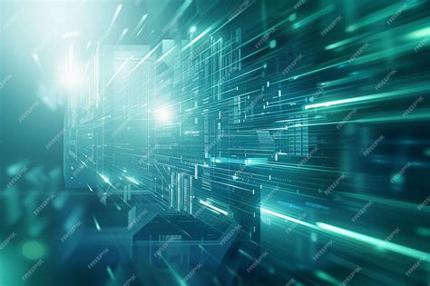Light Blue And Green Abstract Technology Design Background Premium Ai Generated Image