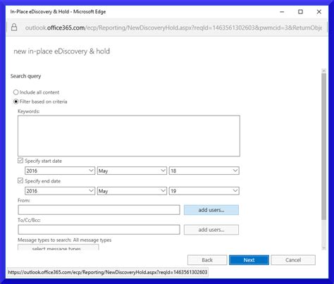 how to backup office 365 mailbox to pst using ediscovery step by step