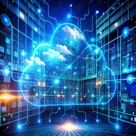 data and technology in network and internet connections in cloud