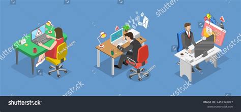 3d Isometric Flat Vector Illustration Computer Stock Vector Royalty Free 2455328077 Shutterstock