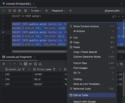 Query Consoles Datagrip Documentation