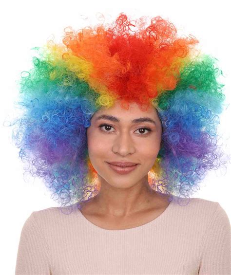 Rainbow Afro Clown Unisex Wig Colorful Lgbt Pride Wig