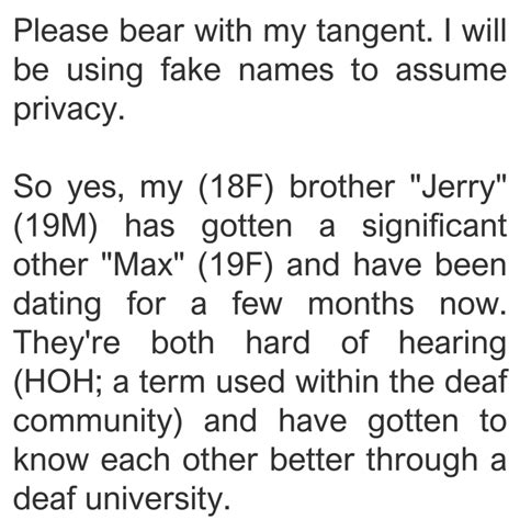 sister wants to confront her brother s partner about the way she talks