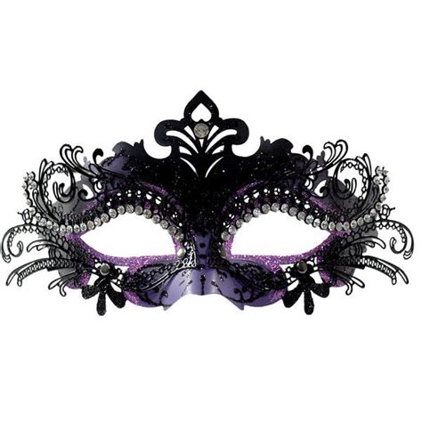 Classy Layer Filigree Masquerade Mask With Clear Rhinestones Black Purple Masquerade Mask