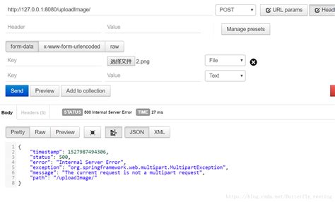 org.springframework.web.multipart.MultipartException: The current request is not a multipart ...