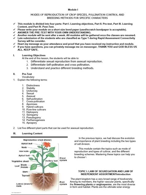 Module I Modes Of Reproduction Pollination Plant Breeding Pdf