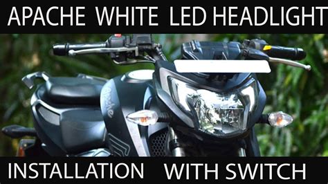 Apache 200 White Led Headlight Installation Bs4 With Switch Youtube