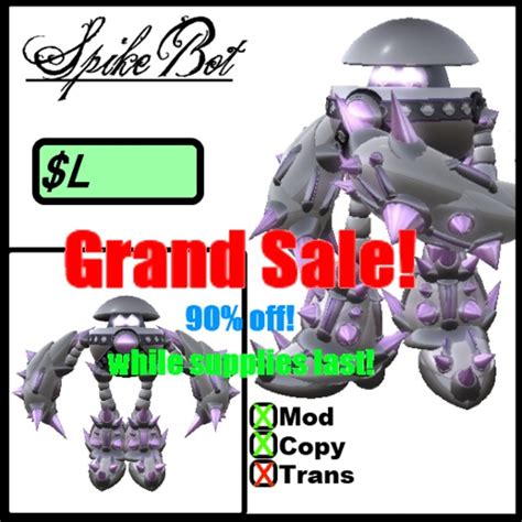 Second Life Marketplace Spike Bot Avatar 90 Off