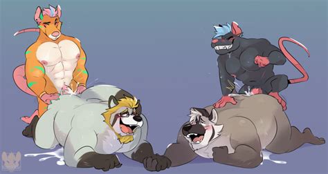 Rule 34 2021 All Fours Anal Anal Sex Anthro Badger Beard Blonde Hair Blush Bodily Fluids Canid