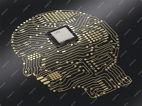 Premium Photo 3d Rendering Cpu With Ai Circuit Brain
