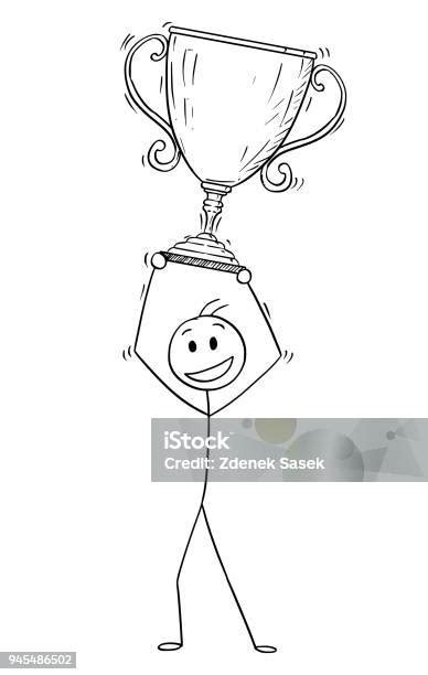 성공적인 사람이 나 트로피 컵을 들고 하는 사업가의 만화 축하에 대한 스톡 벡터 아트 및 기타 이미지 축하