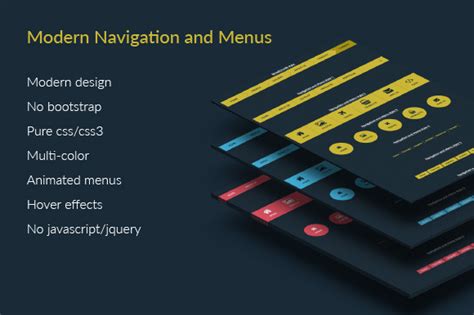 Modern Style Navigation And Menus ~ Htmlcss Themes ~ Creative Market