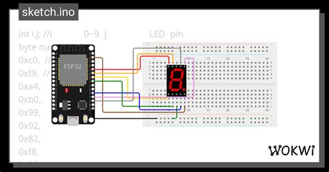 7seg Up Cnt For正數 Wokwi Esp32 Stm32 Arduino Simulator