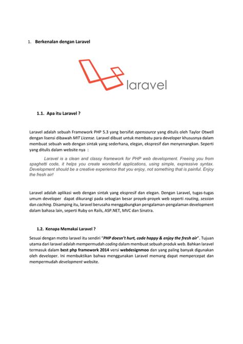 tutorial dasar laravel pdf