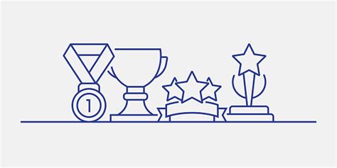 수상 및 성공 관련 웹 배너 라인 스타일 웹 배너 웹 사이트 헤더 등에 대한 현대 선형 디자인 벡터 일러스트레이션 선에 대한 스톡 벡터 아트 및 기타 이미지 Istock