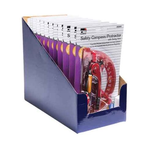 Safety Compassswing Arm Protractor Set Assorted Colors 12 Count