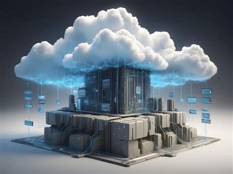 premium photo the concept of cloud computing and remote data storage