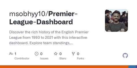 Github Msobhyy10premier League Dashboard Discover The Rich History