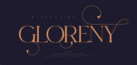 고급 결혼식 알파벳 편지 글꼴 꼬리 타이포그래피 우아한 세리프 글꼴과 로고 브랜딩을 위한 숫자 장식 빈티지 복고풍 개념 벡터 일러스트 레이 션 세리프체에 대한 스톡 벡터