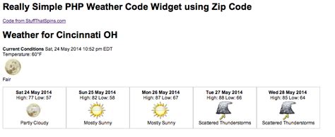 Php Weather Forecast Easy