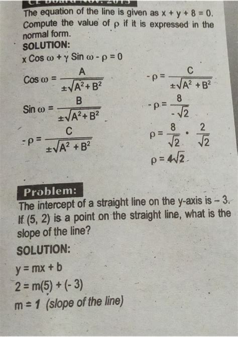 Analytic Geometry Worksheet Practice Problems And Solutions